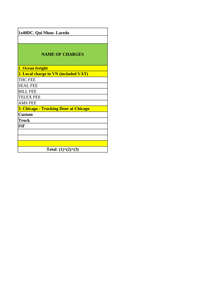 Quotation for Fcl Shipment - Hcm-laredo, TX | PDF