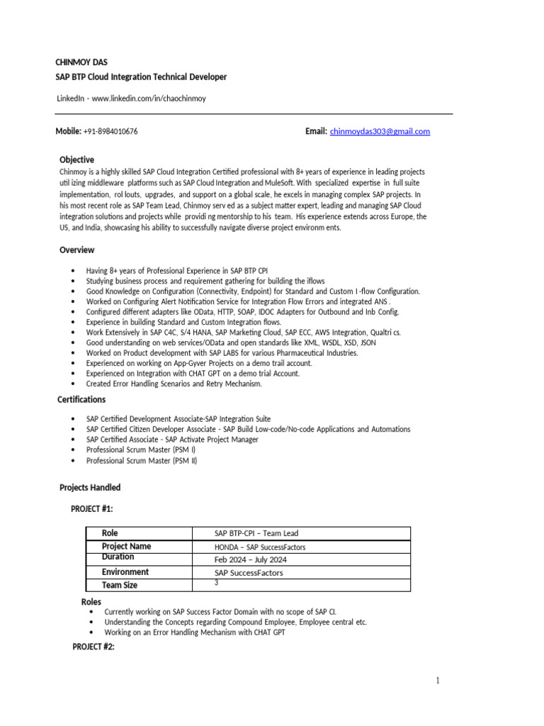 AWC_Chinmoy Das_SAP BTP CPI | PDF | Web Service | Soap