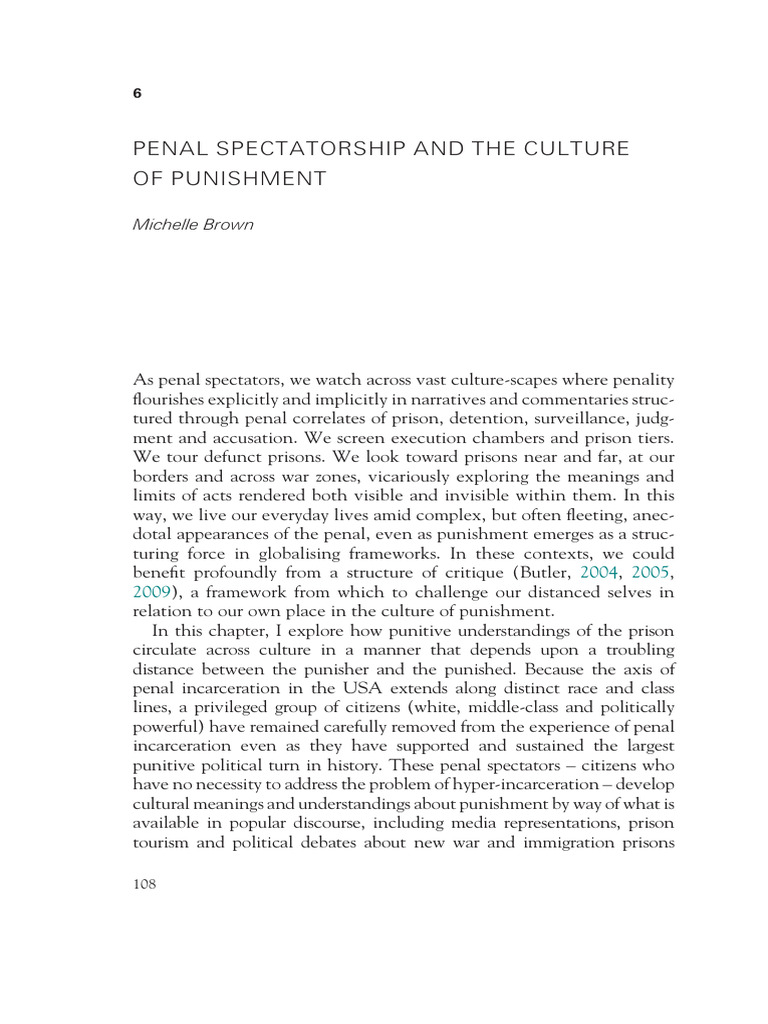 Why Prison - (6. Penal Spectatorship and The Culture of Punishment ...