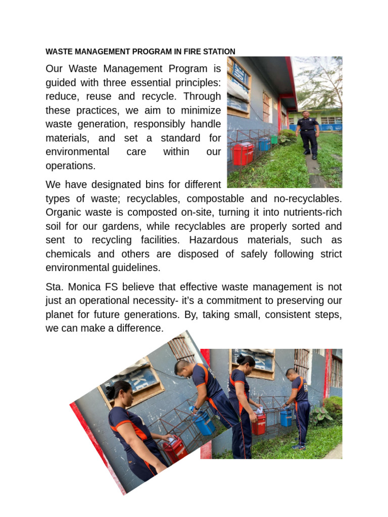 Fire Station Waste Management Program | PDF