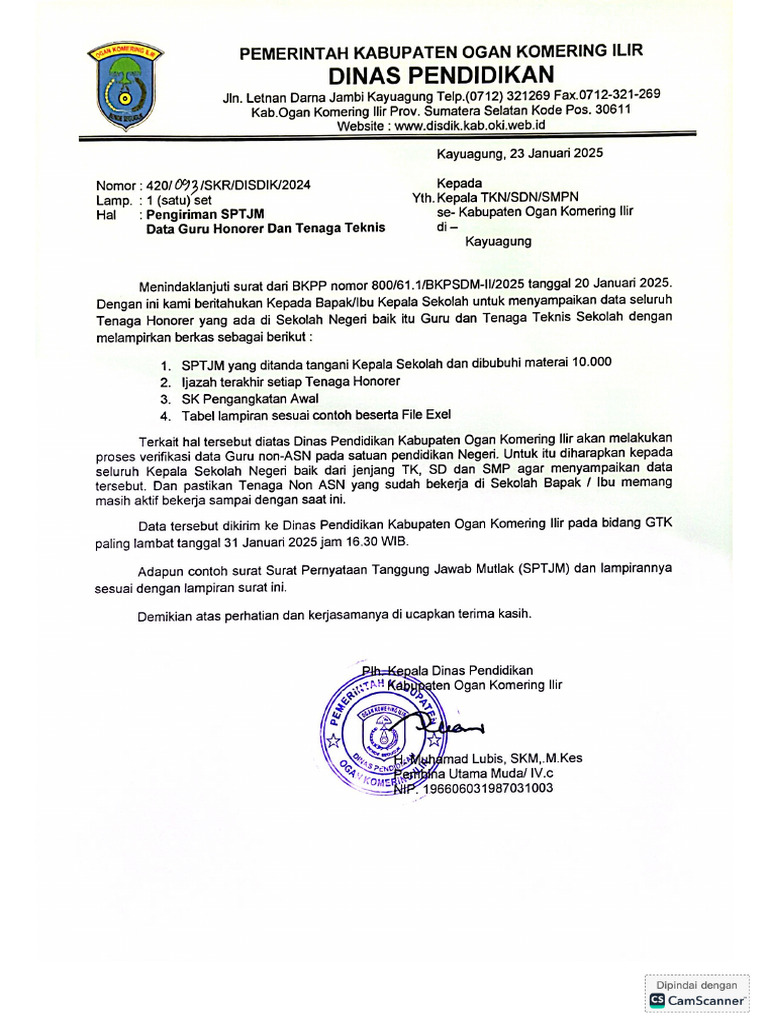 DATA TENAGA HONORER SEKOLAH | PDF