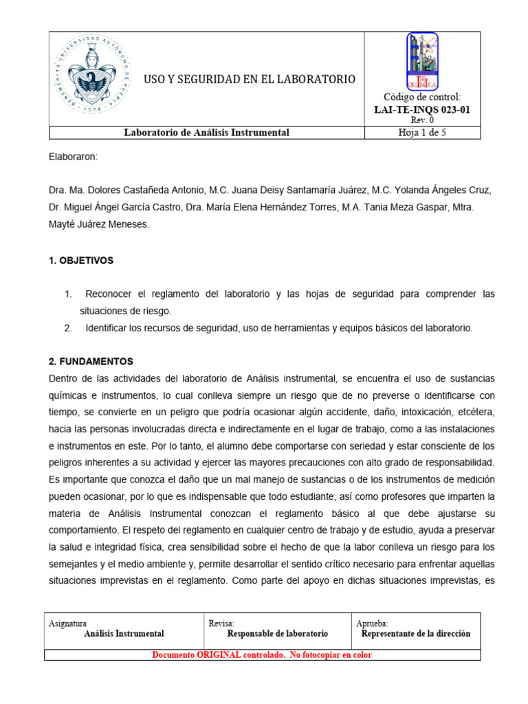 Practica 1 de Analisis Instrumental | PDF | Laboratorios