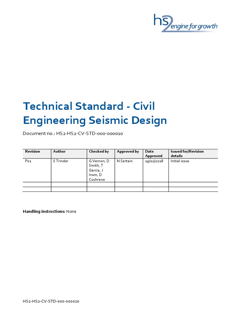 HS2 HS2 CV STD 000 000010 | PDF | Reliability Engineering | Earthquakes