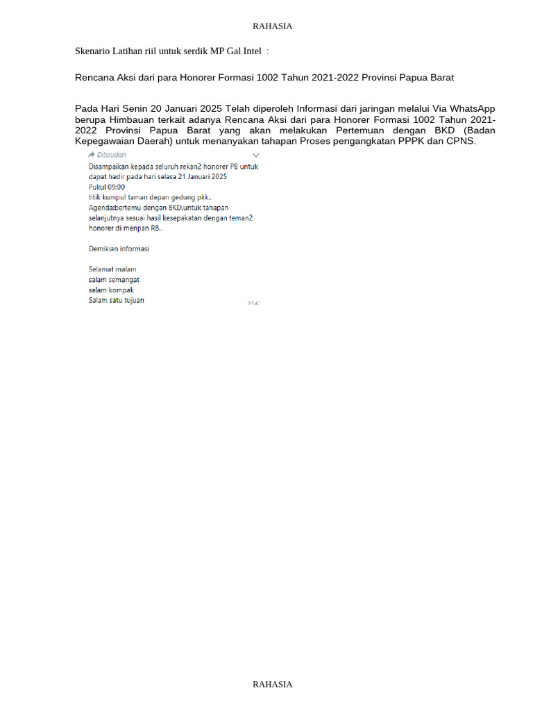 BAKET RENCANA AKASI HONORER | PDF