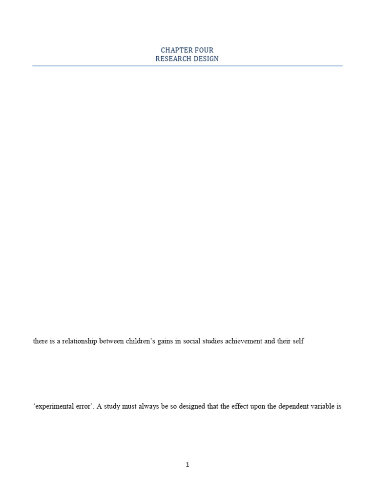 CHAPTER 4 Research Design | PDF | Experiment | Causality