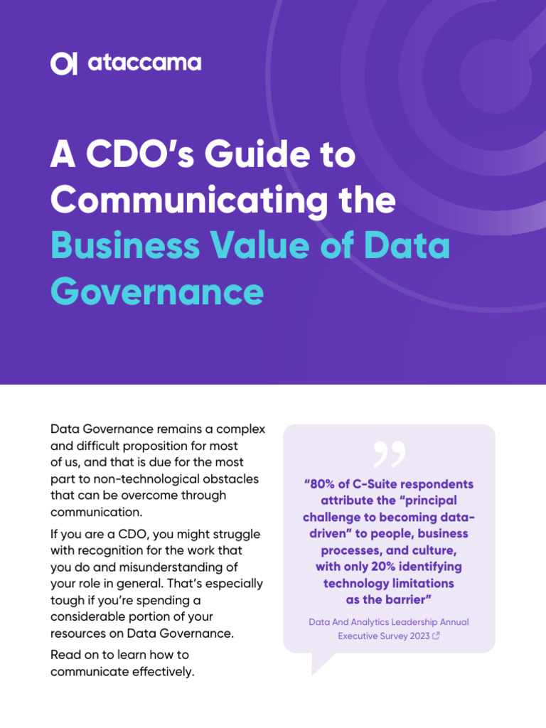 CDO's Guide To Communicating The Business Value of Data Governance ...