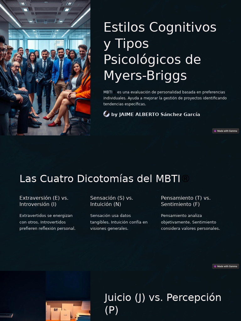 Estilos Cognitivos y Tipos Psicologicos de Myers Briggs | PDF | Psicología cognitiva | Ciencia ...