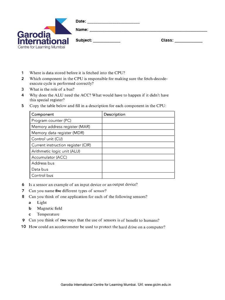 Hardware_Worksheet | PDF