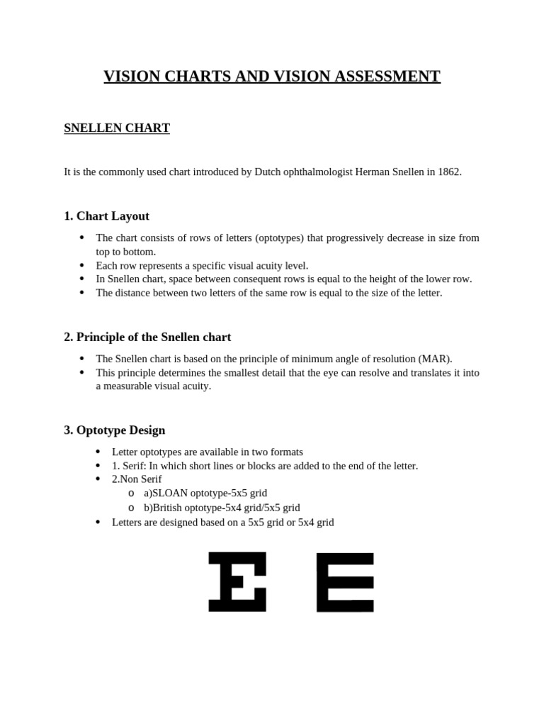 VISION CHARTS AND VISION ASSESSMENT | PDF | Visual Acuity | Eye