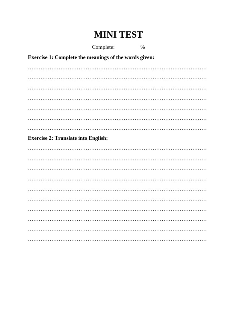 Mini Test TH | PDF