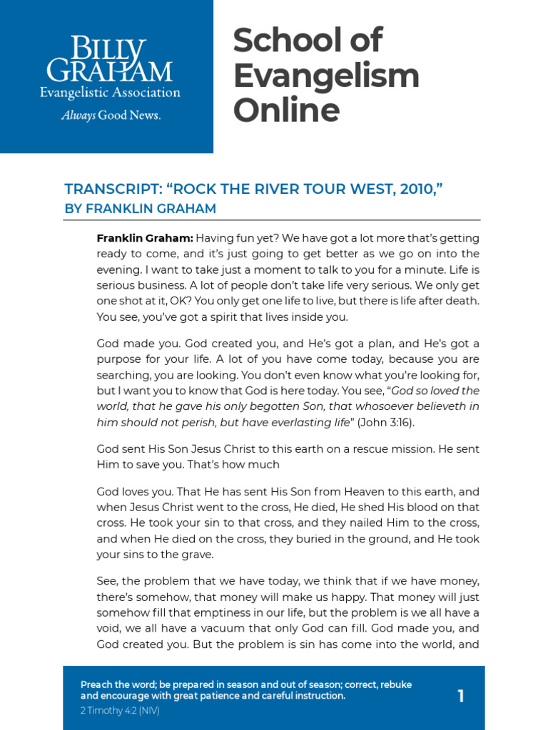 SOE2111-T-RockTheRiverTourWest2010ByFranklinGraham | PDF | Jesus ...