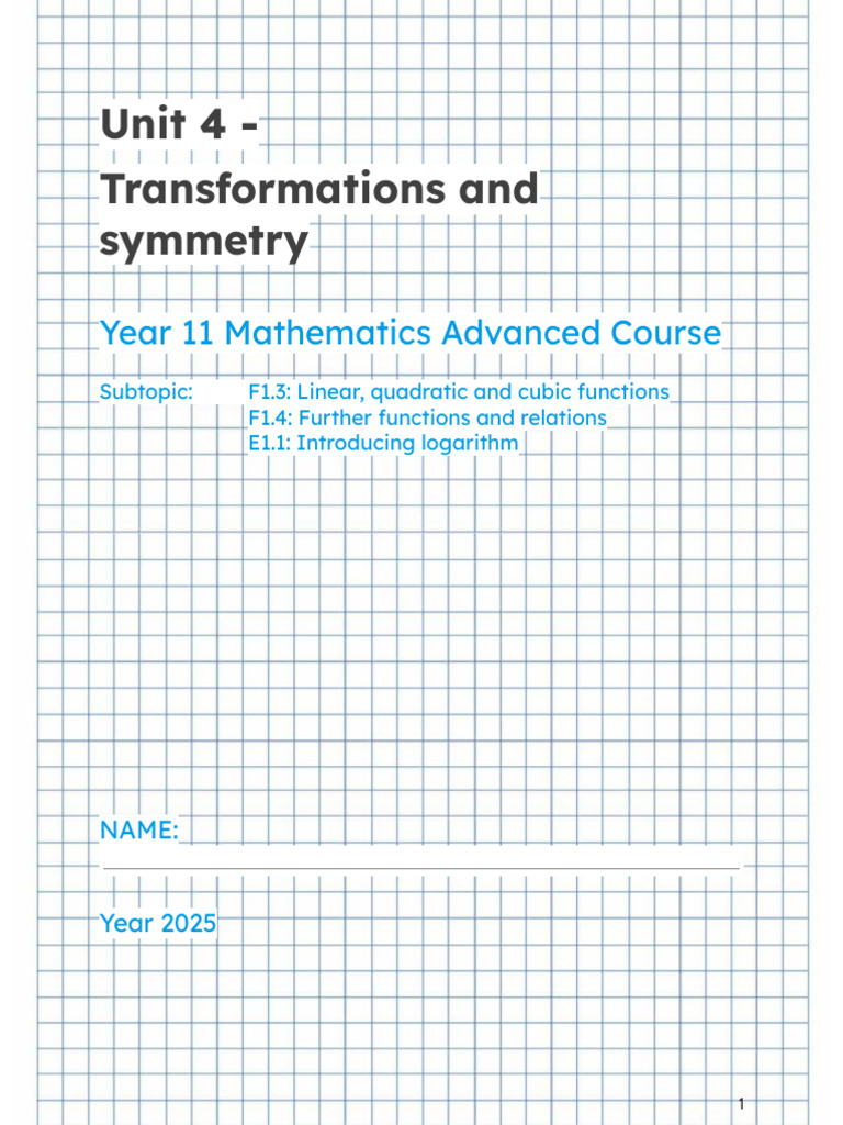 Kami Export - Teacher Copy - 2025 MA11 - Unit 4 - Transformations and ...