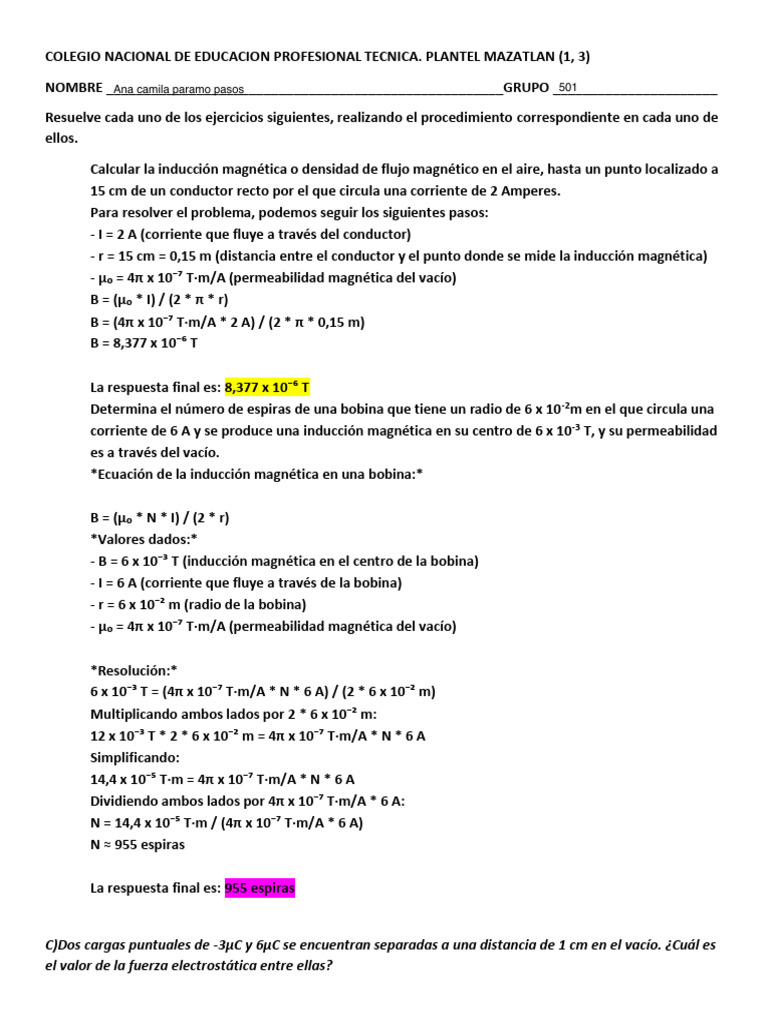 Ejercicios de Física y Electromagnetismo | PDF | Resistencia Eléctrica y Conductancia ...