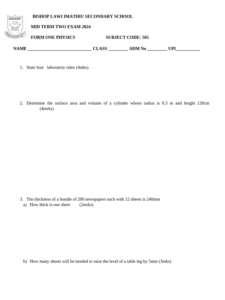 F1 PHY | PDF | Pressure | Applied And Interdisciplinary Physics