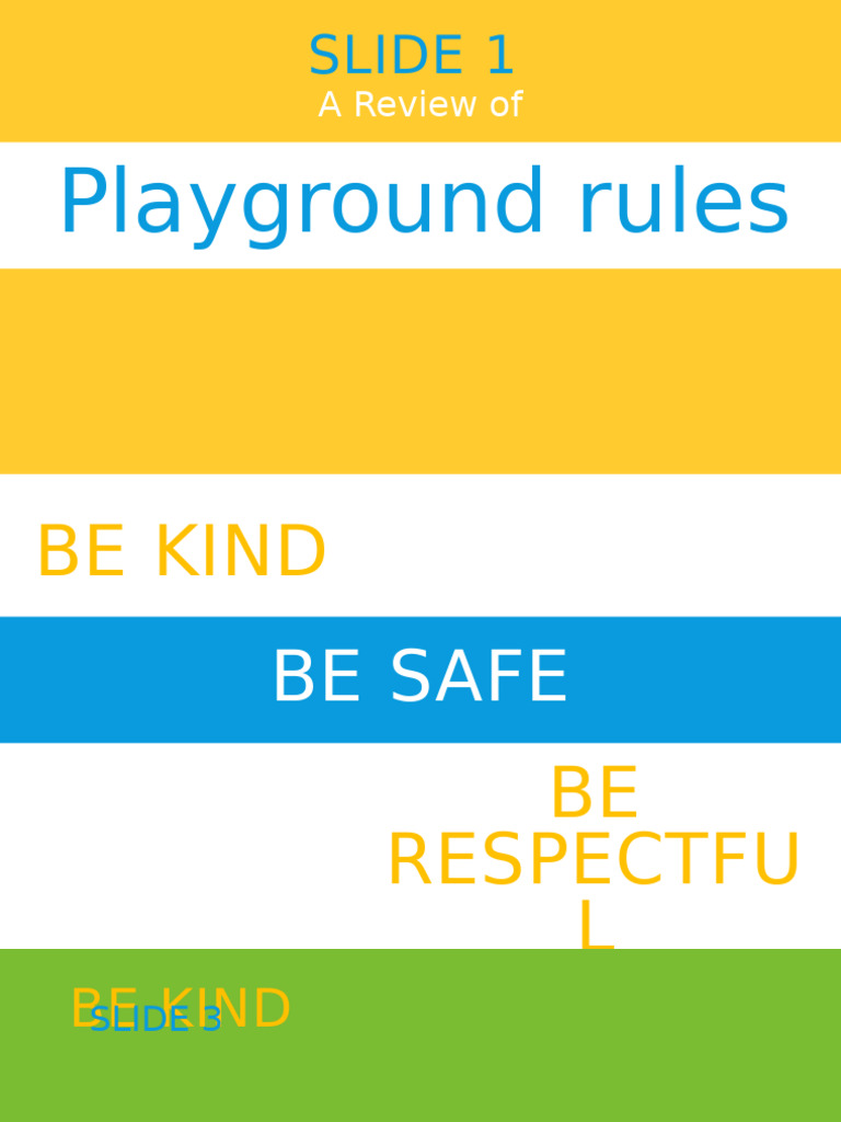 Playground Rules for Kids | PDF