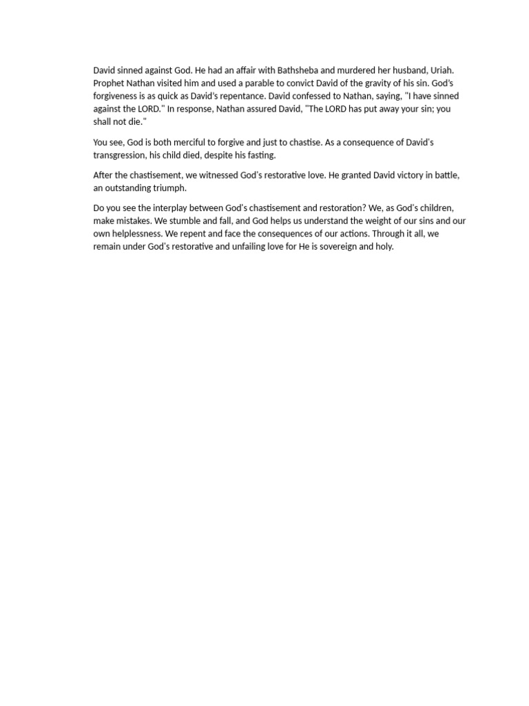 David sinned against God | PDF