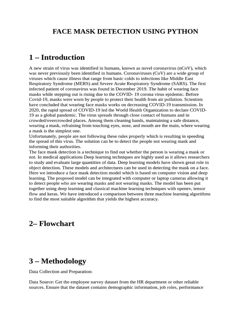 Face Mask Detection with Python AI | PDF | Statistics | Python ...