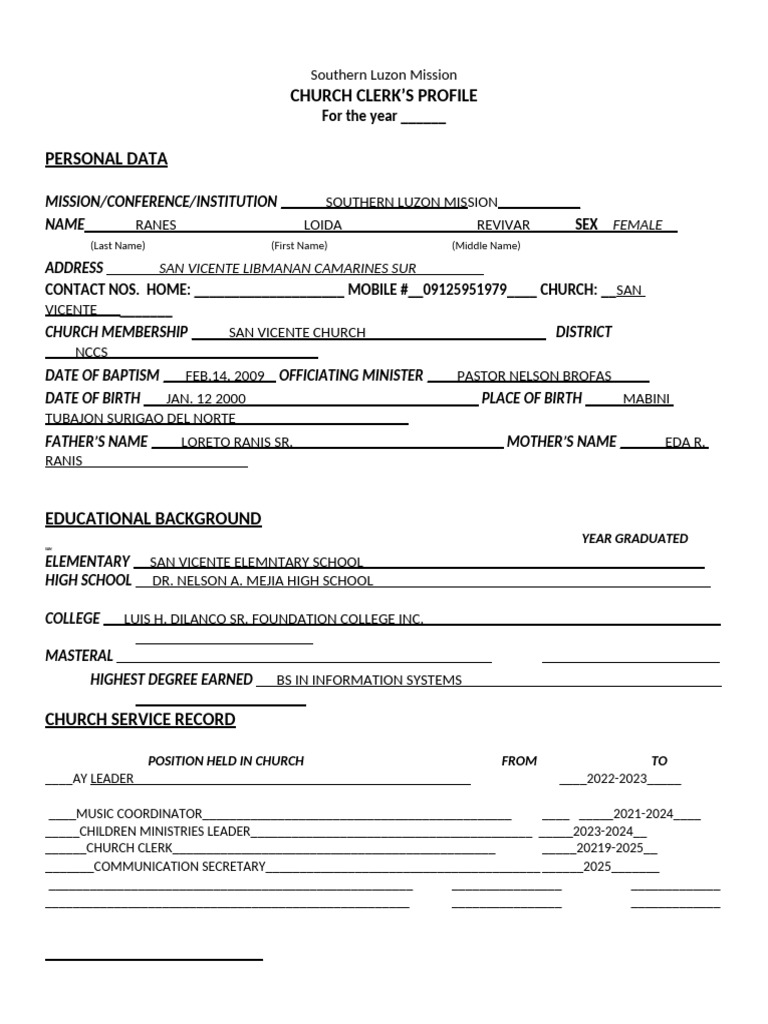 Church-Clerks-Profile | PDF