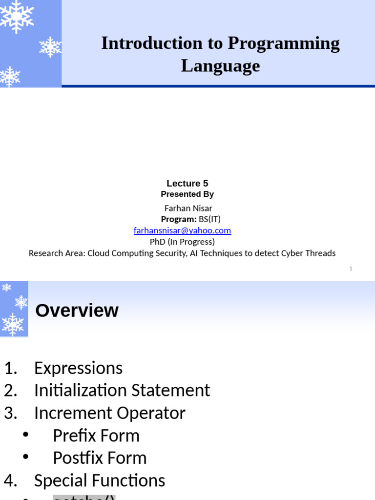Lecture 5 | PDF | Namespace | Computer Programming