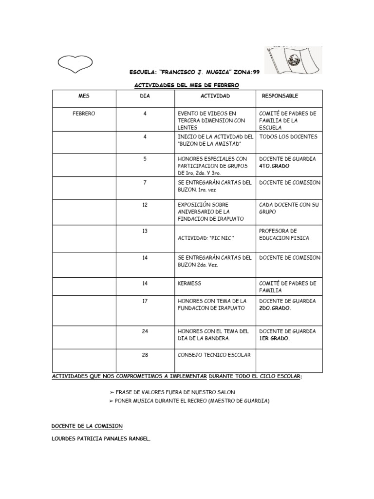 Actividades de Febrero | PDF