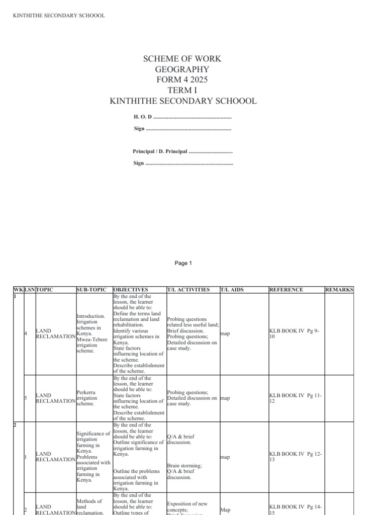 Geography - Form 4 - Term-I | PDF | Transport