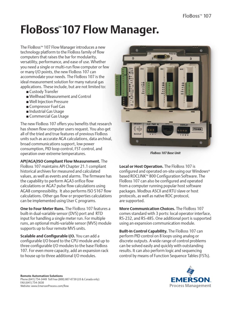 Flow Boss Manager_emerson | Input/Output | Manufactured Goods
