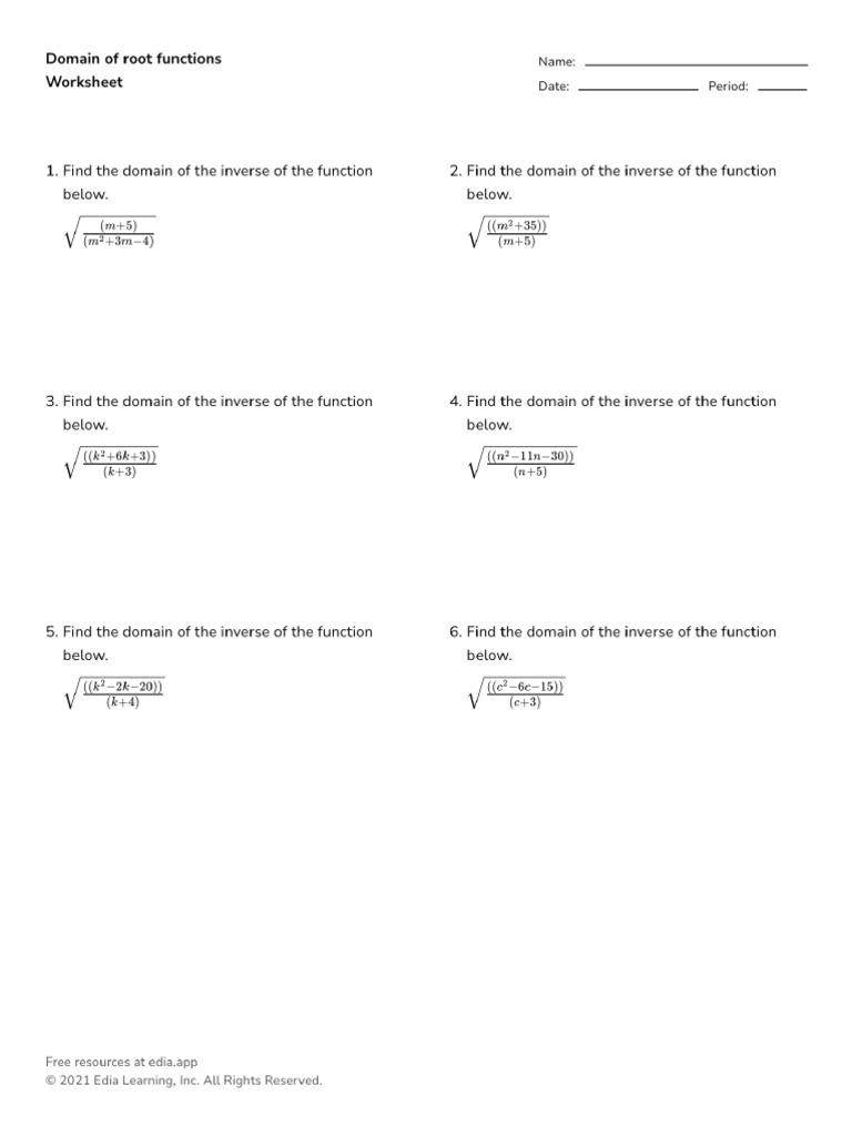 Precalculus Worksheet Pdf