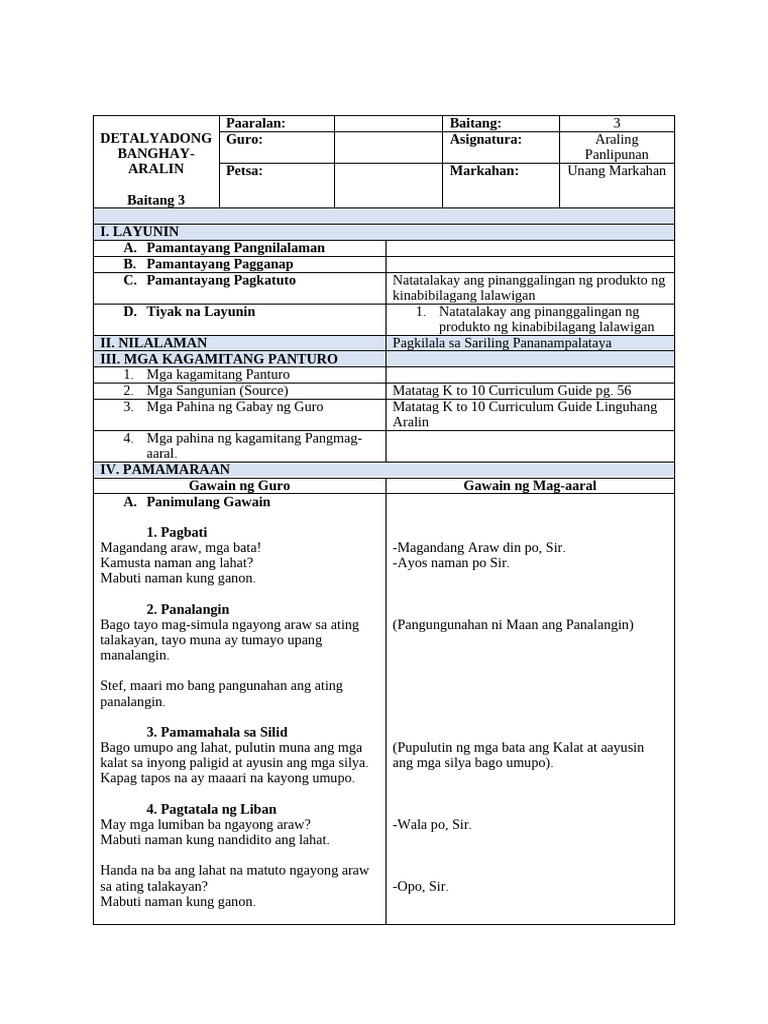 Detalyadong Banghay Aralin Sa Educ 9 | PDF