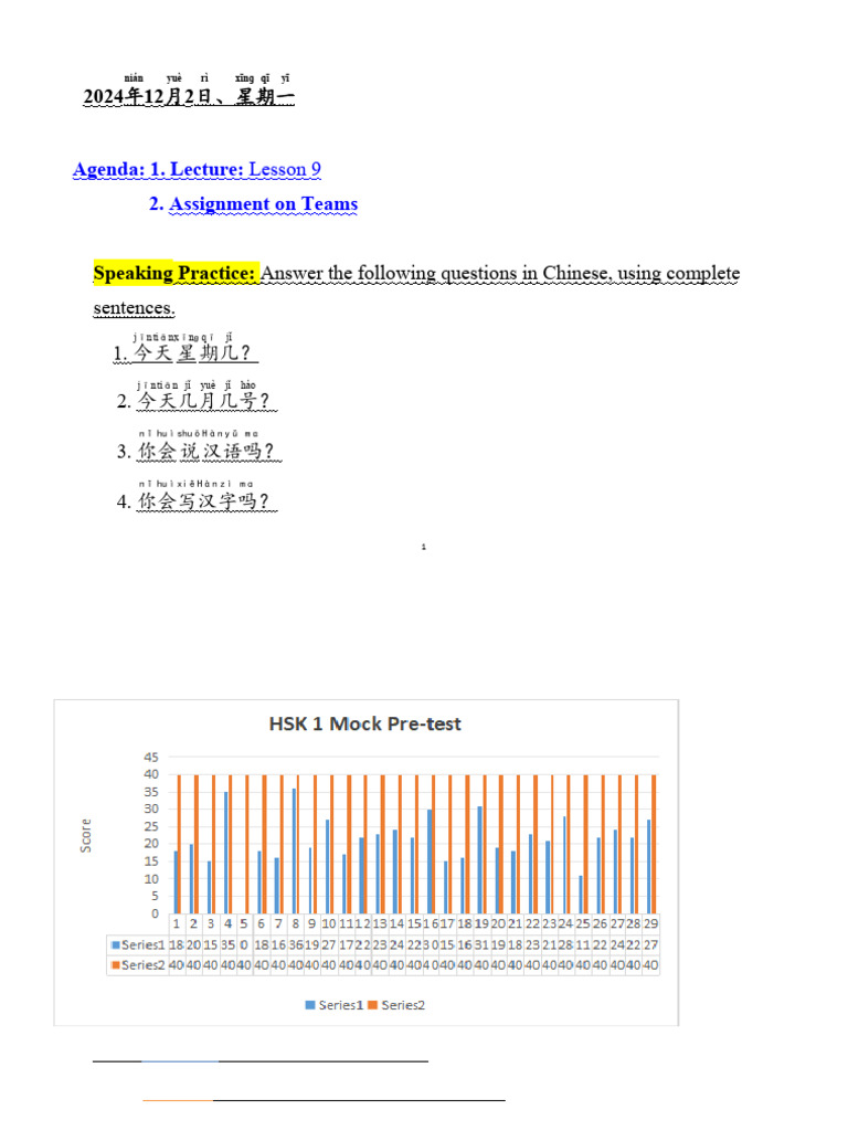 HSK 1-Lesson 9 | PDF | Subject (Grammar) | Language Mechanics