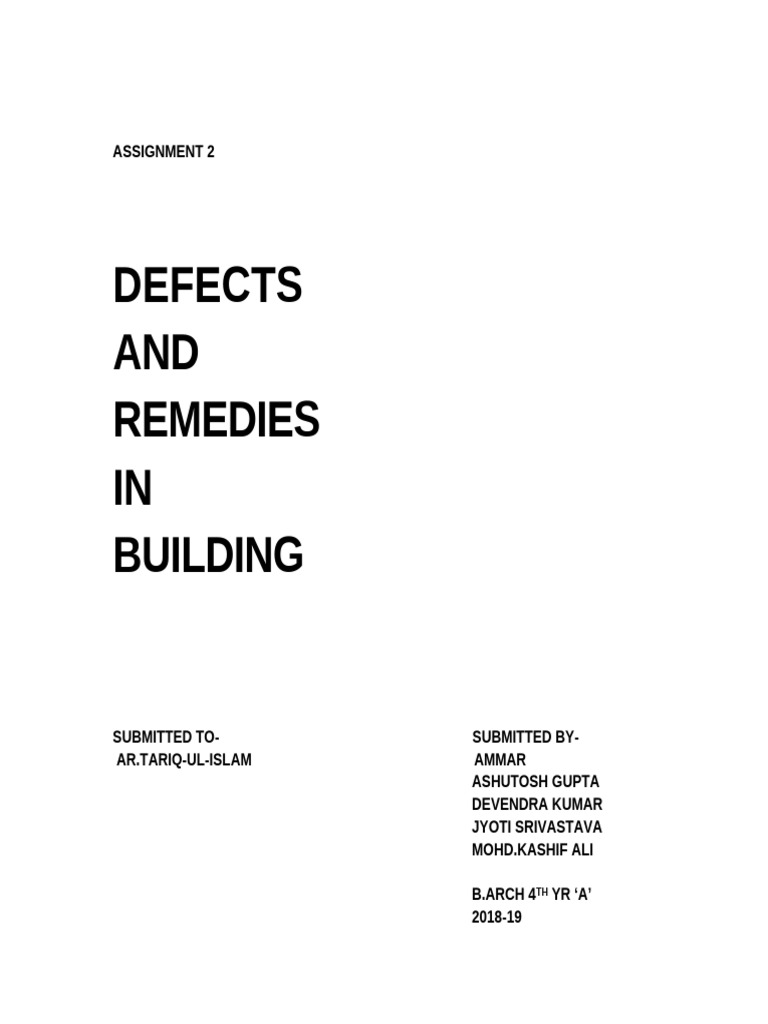 Building Defects and Remedies Guide | PDF | Concrete | Masonry