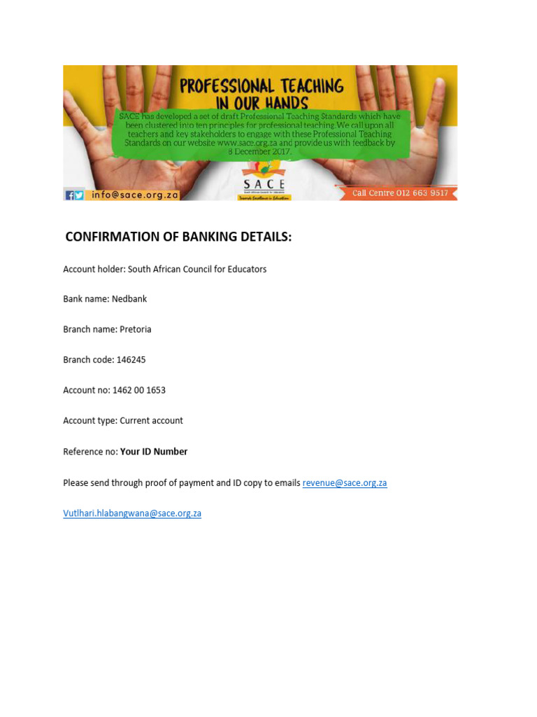 Sace - 75221-2019-09-26-CONFIRMATION OF BANKING DETAILS x3 | PDF