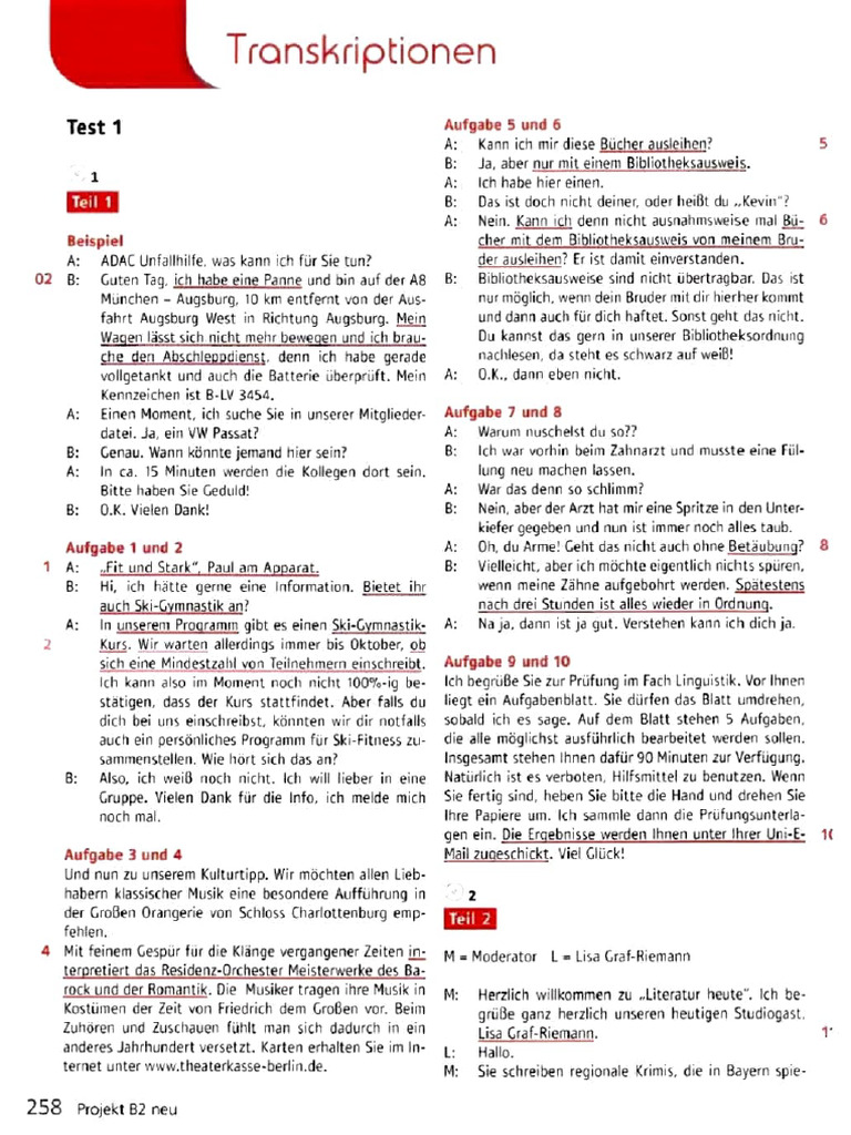 Hören b2 Transcript | PDF