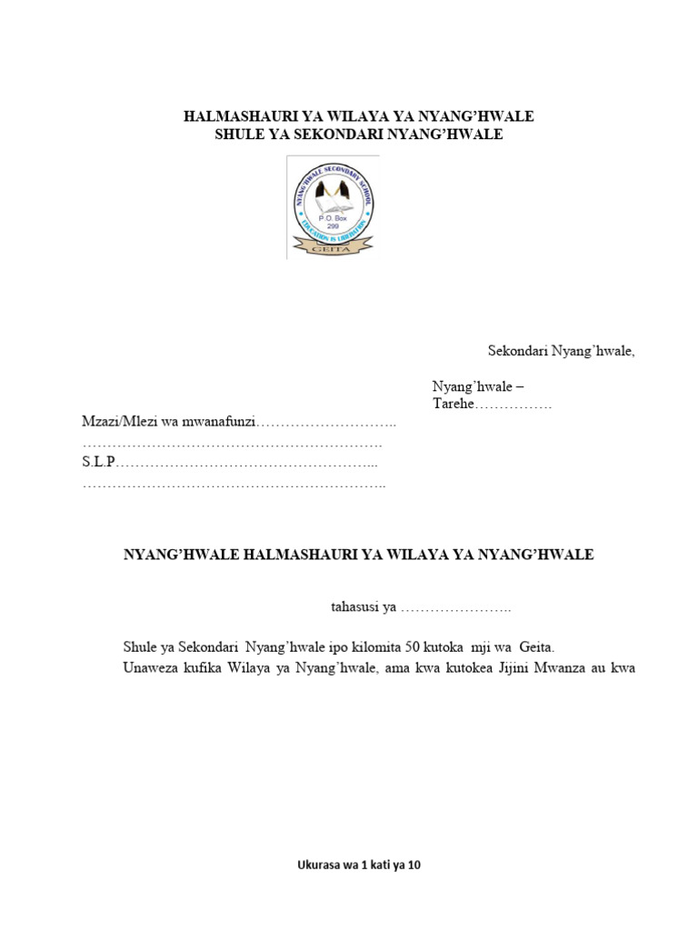 Ukurasa Wa 1 Kati Ya 10 | PDF