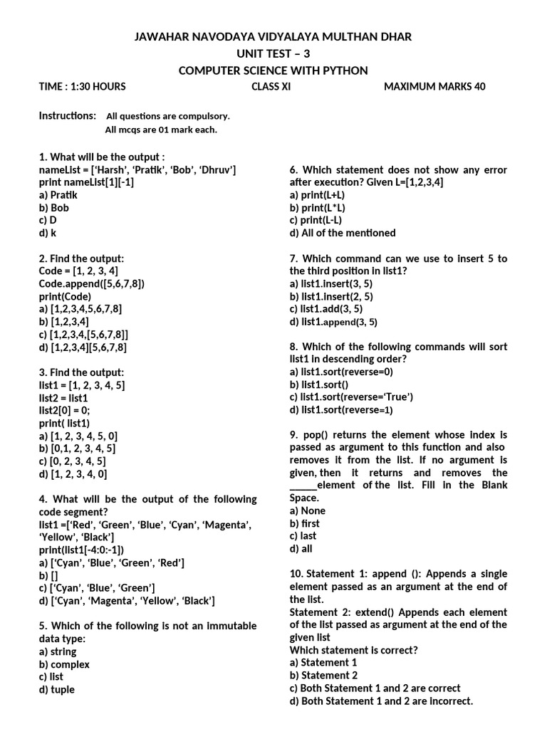 11th SC UT 3 Python 2023-24 | PDF | Cyan | Function (Mathematics)