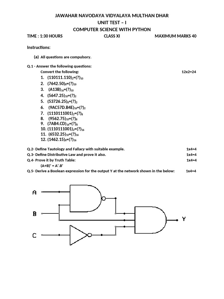 11th SC UT 1 Python 2024-25 | PDF
