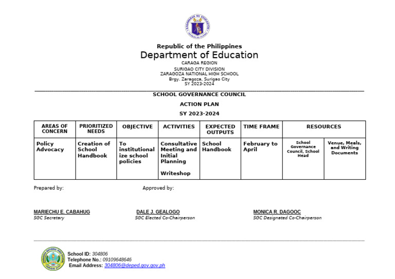 (SGC) Action Plan - Advocacy Plan Template | PDF