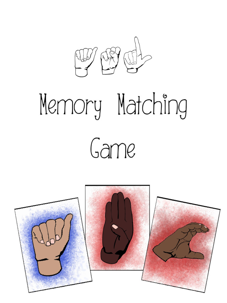 ASL Matching Game by Bee Yourself Early Learning | PDF