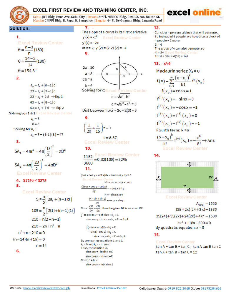 Pre Board Exam 2 April 2022 - Math Soln | PDF | Elementary Geometry | Euclidean Geometry