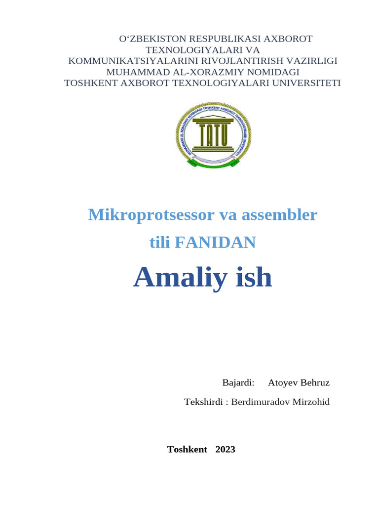 4 Amaliy Ish | PDF