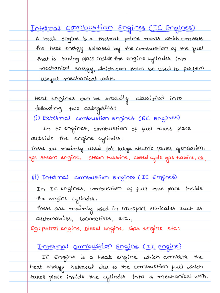 IC Engine Operation and Calculations | PDF | Internal Combustion Engine ...