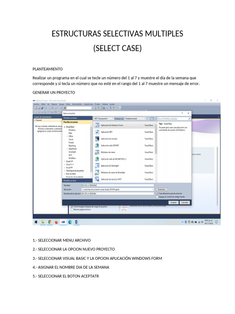 Estructuras Selectivas Multiples (Select Case) | PDF | Informática | Programación de computadoras