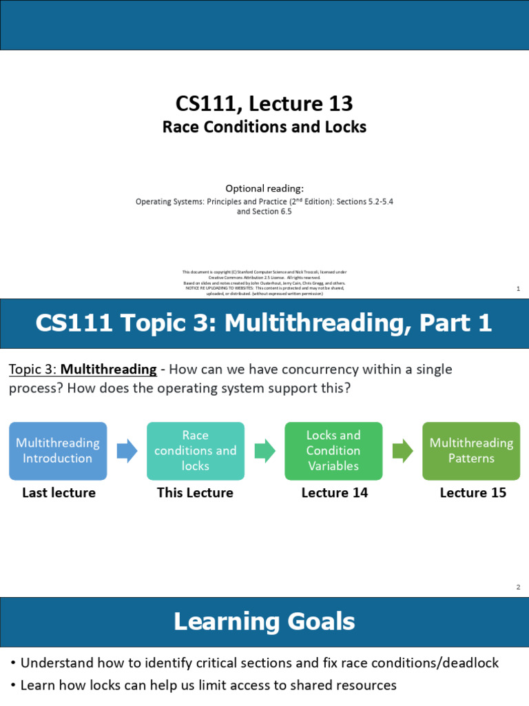 Lecture 13 | PDF | C++ | Thread (Computing)