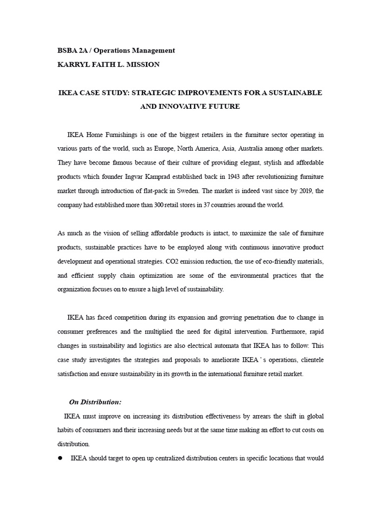 IKEA Case Study - Mission | PDF | Automation | Retail