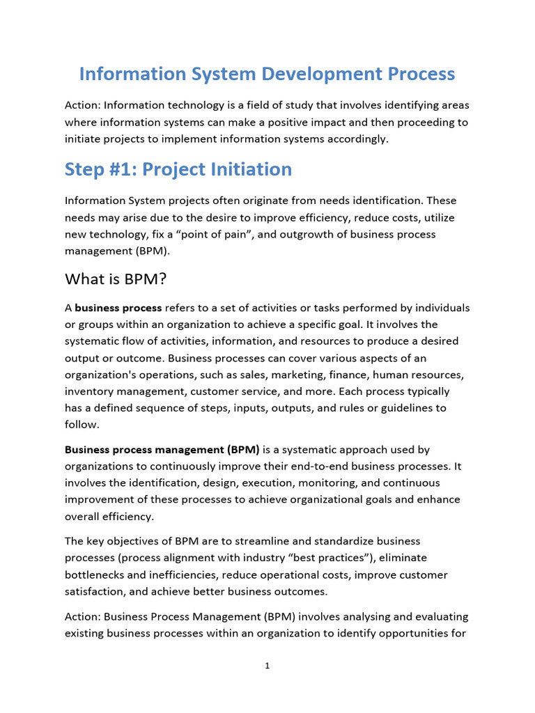 Information System Development Steps | PDF | Business Process ...