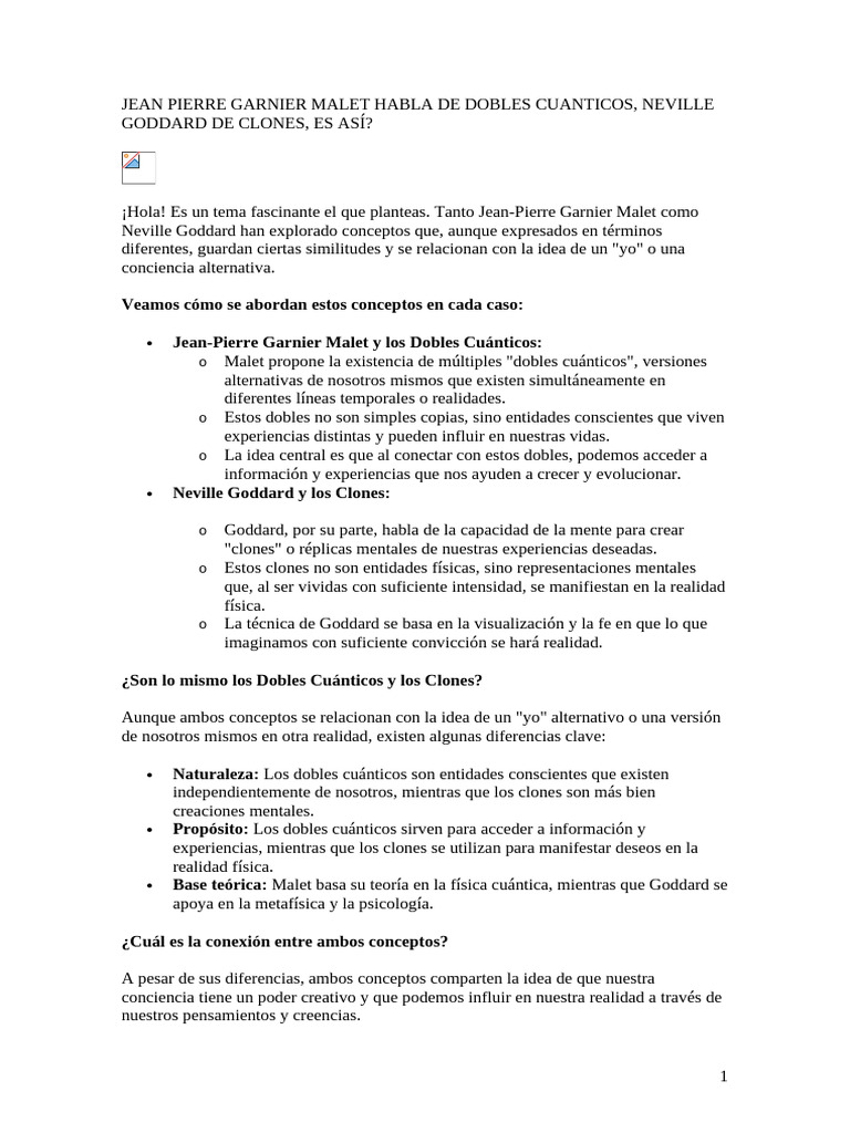 JEAN PIERRE GARNIER MALET HABLA DE DOBLES CUANTICOS | PDF | Mente ...
