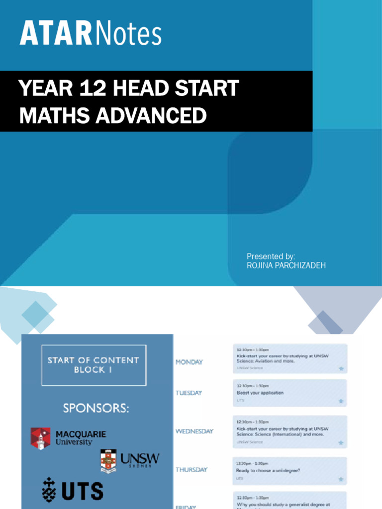 MATH ADV HEADSTART SEPT 2020 | PDF | Mathematical Relations | Complex ...