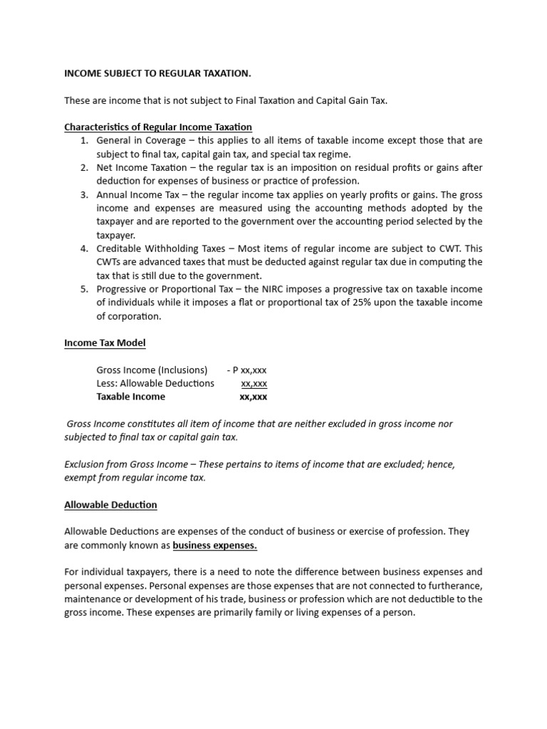 Income Taxation - Last Topics | PDF | Expense | Gross Income