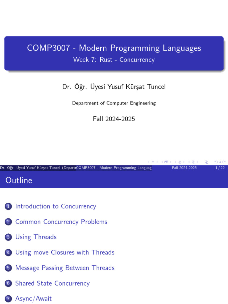 COMP3007_Modern_Programming_Languages (5) | PDF | Thread (Computing) | Programming Language