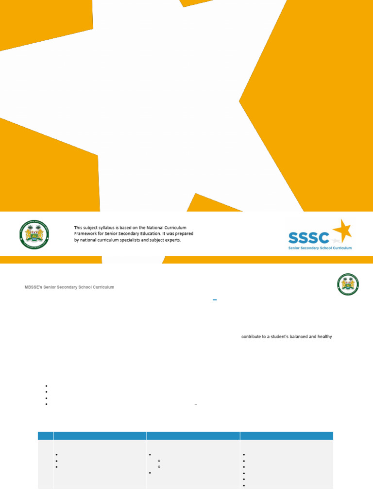 Sierra Leone Senior Secondary PHE Curriculum | PDF | Track And Field | Skeletal Muscle