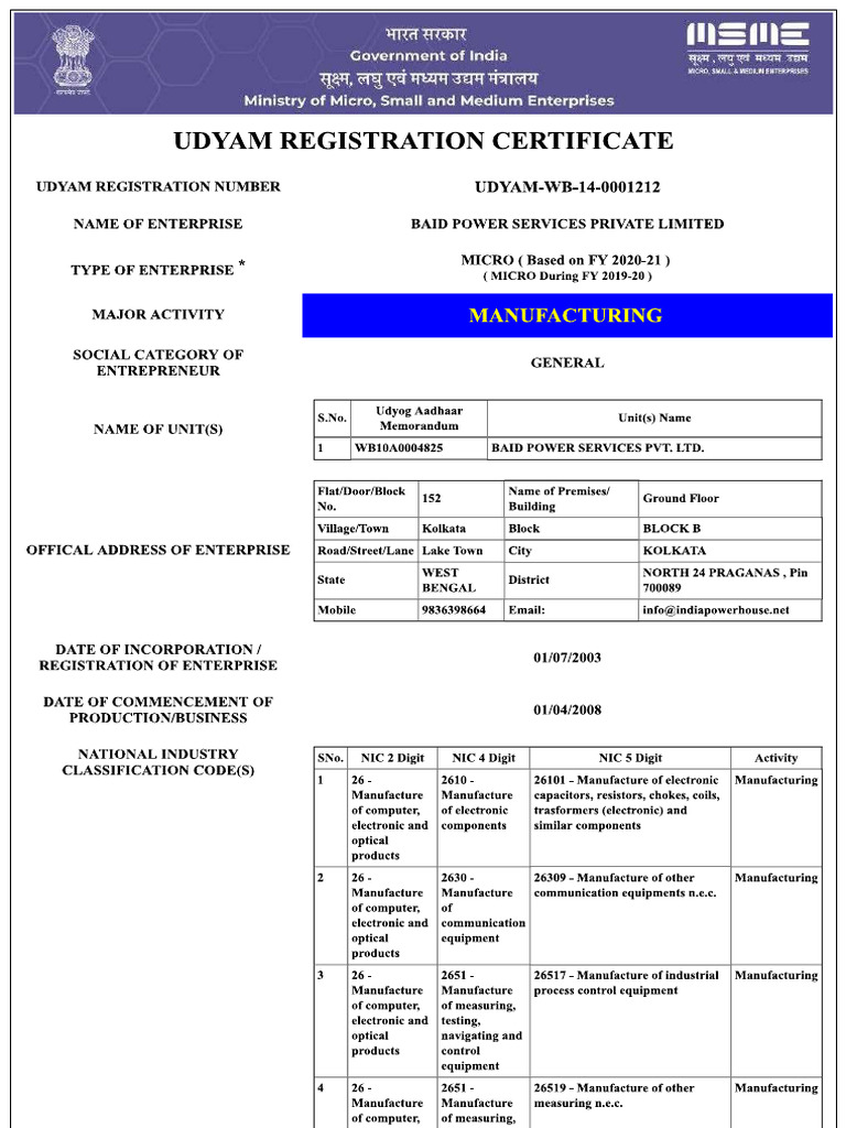 MSME Certificate1 (NEW) - Compressed | PDF